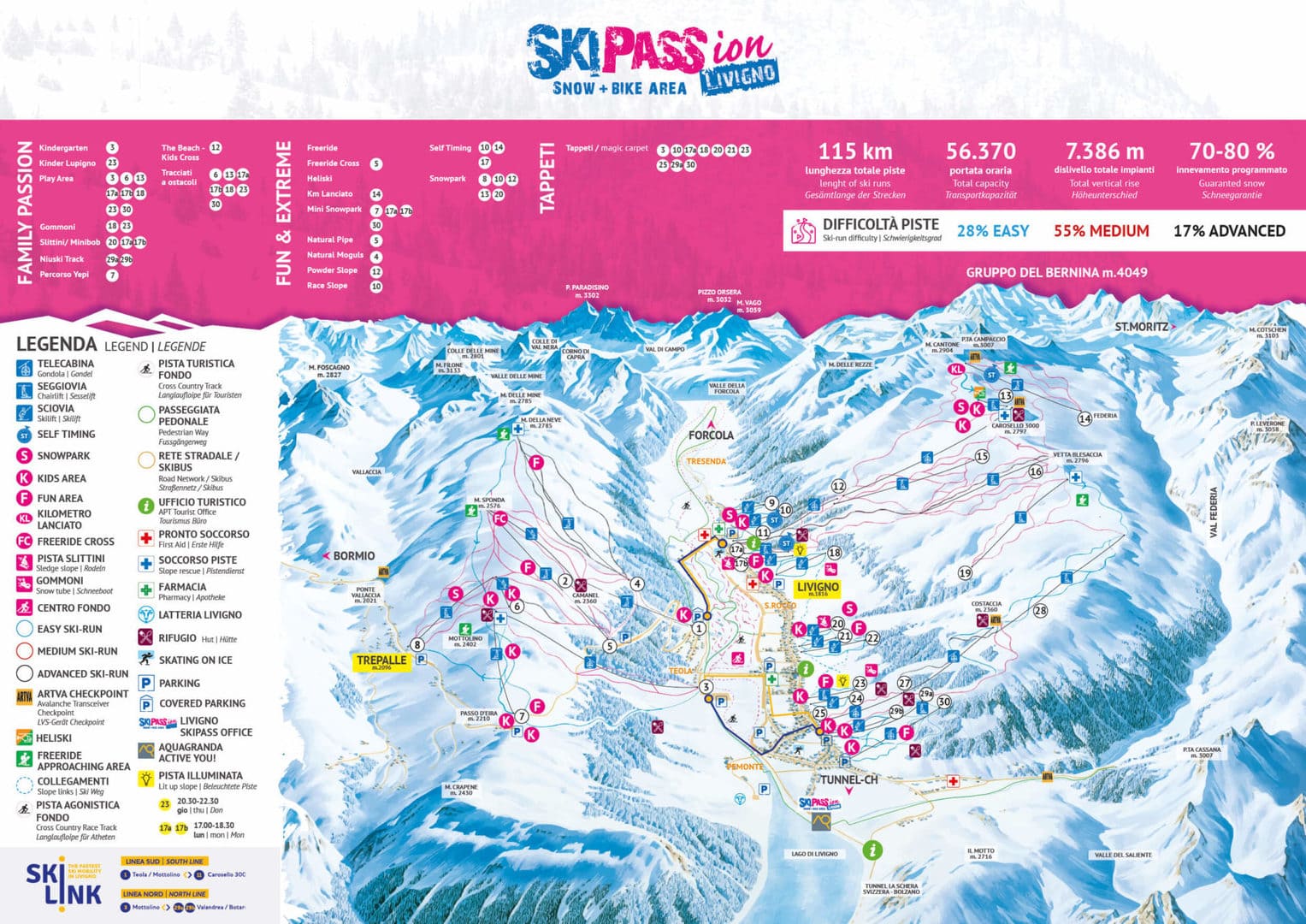 Lift and slope maps | Skipass Livigno